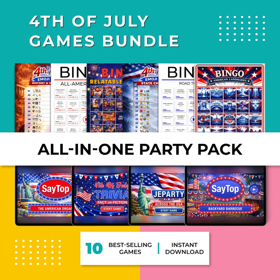 10-in-1 4th of July Party Games Bundle (digital Download) - Etsy
