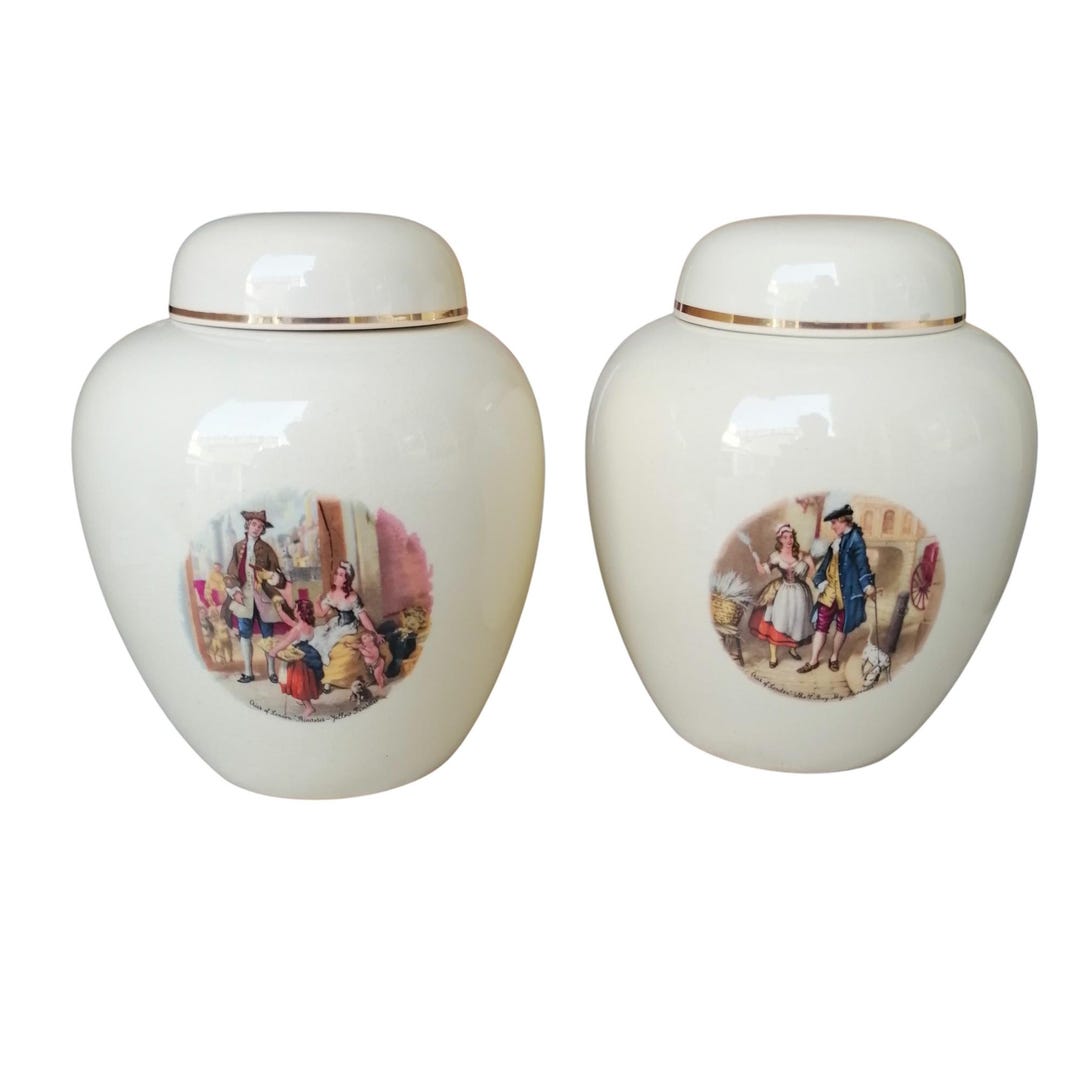 A Pair of Crown Devon Fieldings Porcelain Potiches, 1920s - Etsy