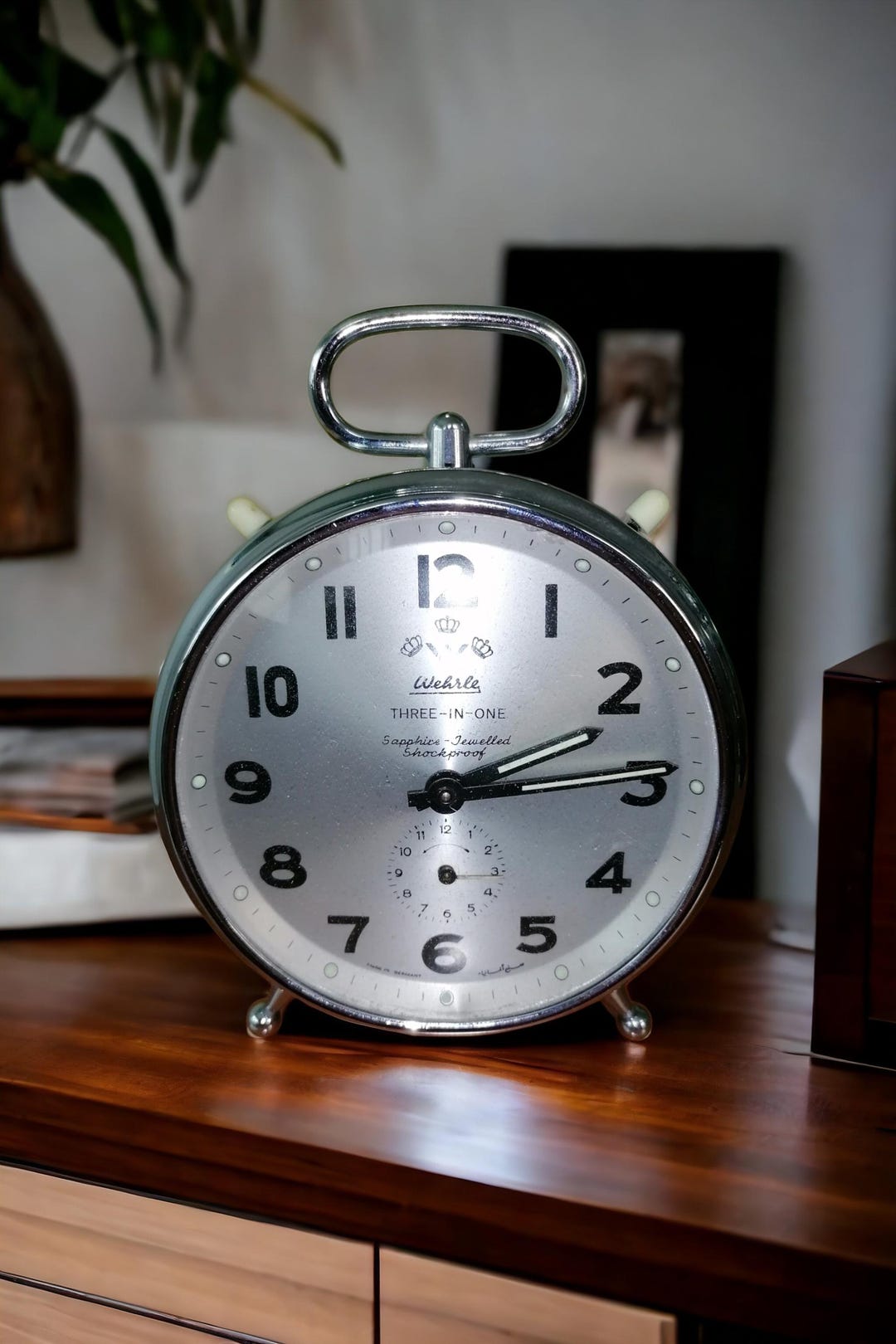 Wehrle 3-in-1 Alarm Clock With Half-hourly Chime, Hourly Chime and ...