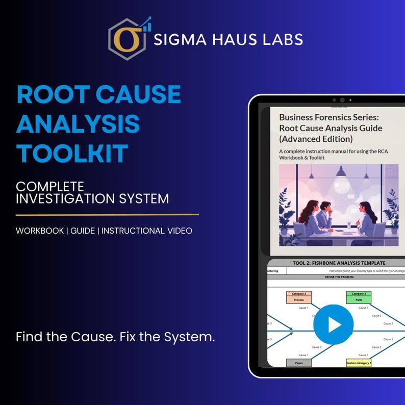 Root Cause Analysis Toolkit + Master Guide | RCA Workbook, Flowchart, 5 ...