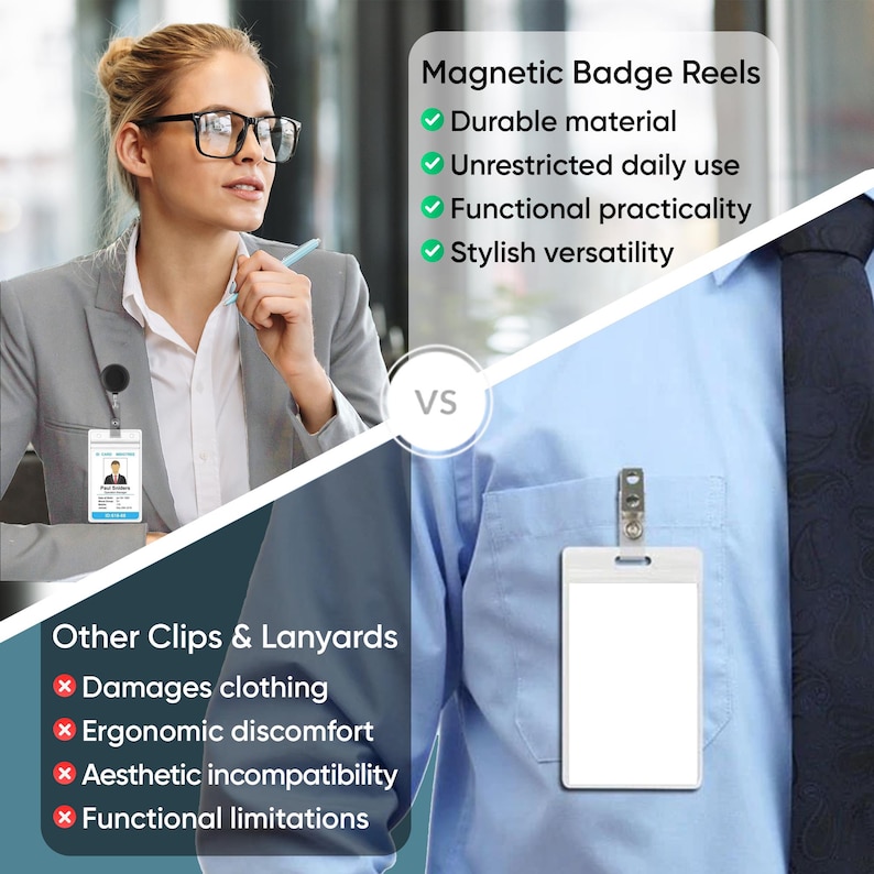Strong Magnetic Badge Reel - Heavy-duty Retractable ID Holder - Nurse ...
