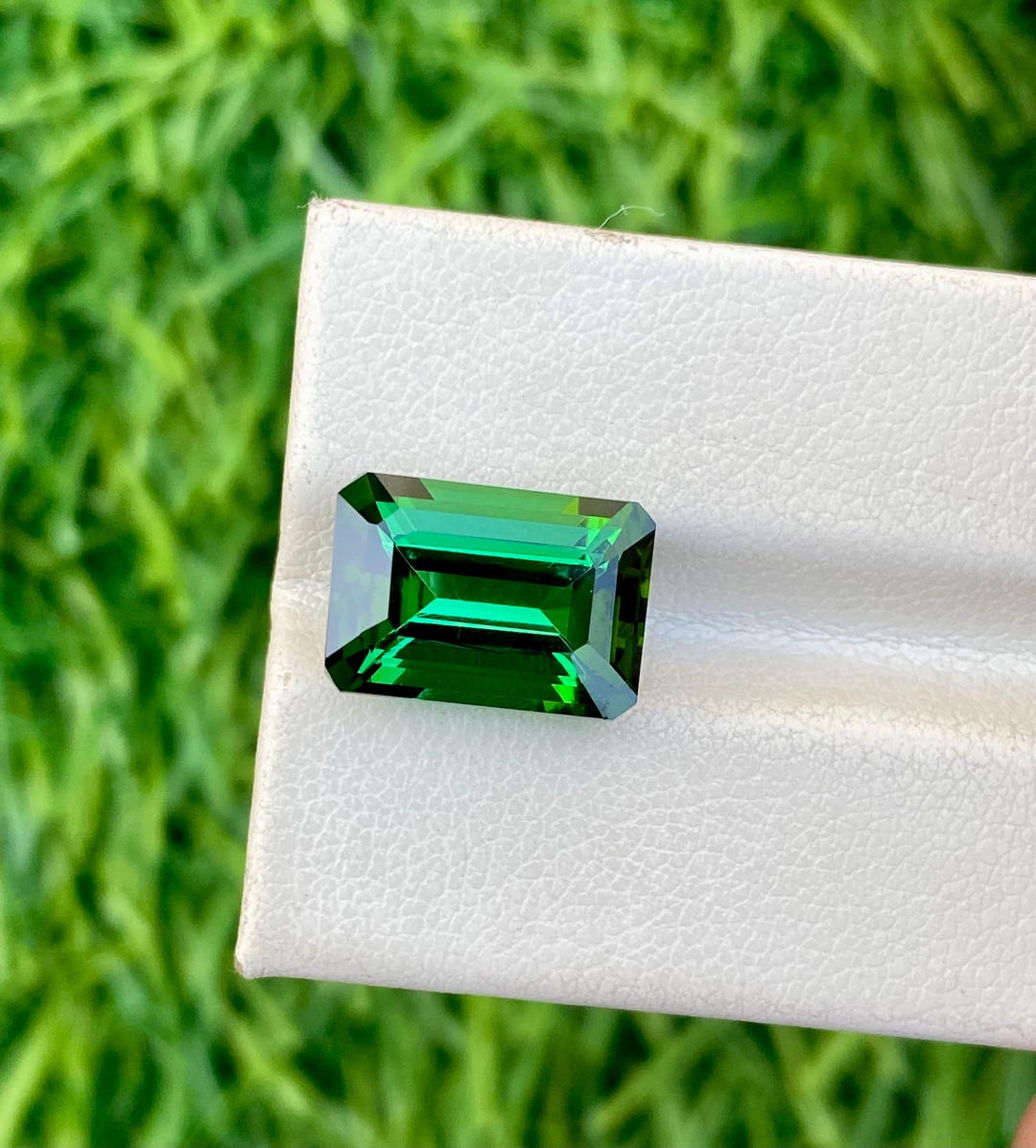 Natural Vibrant Green Tourmaline Emerald Cut Faceted 5.75 Ct Loose ...