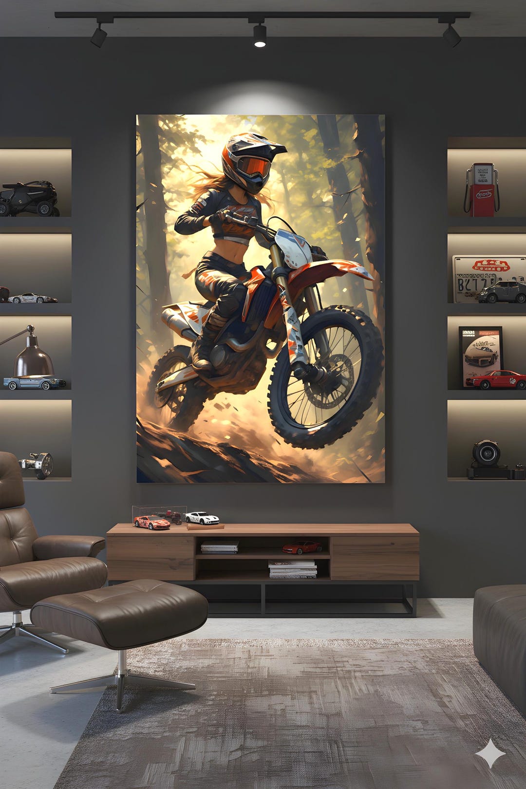 Forest Dirt Bike Retro Poster Perfect for a Graphic Novel Inspired ...