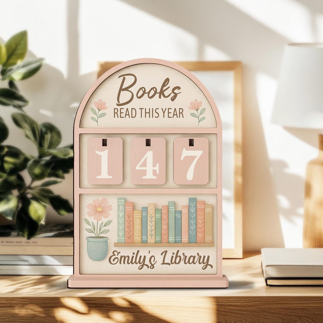 Personalized Wooden Book Tracker, Reading Log, Custom Library Decor - Etsy