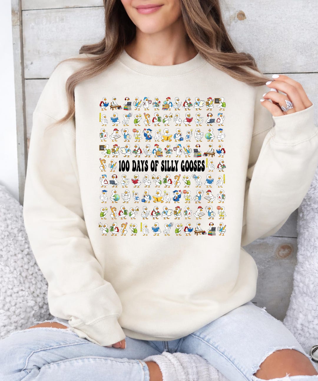 Comfort Colors® 100 Days of Silly Gooses, Funny 100th Day of School ...