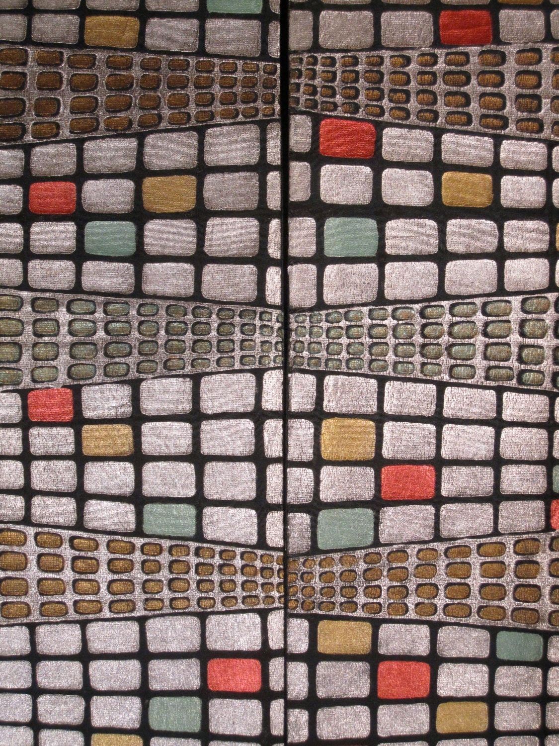 Metrotile - Original Wall Art Hanging - Mid Century Obi Fabric W ...