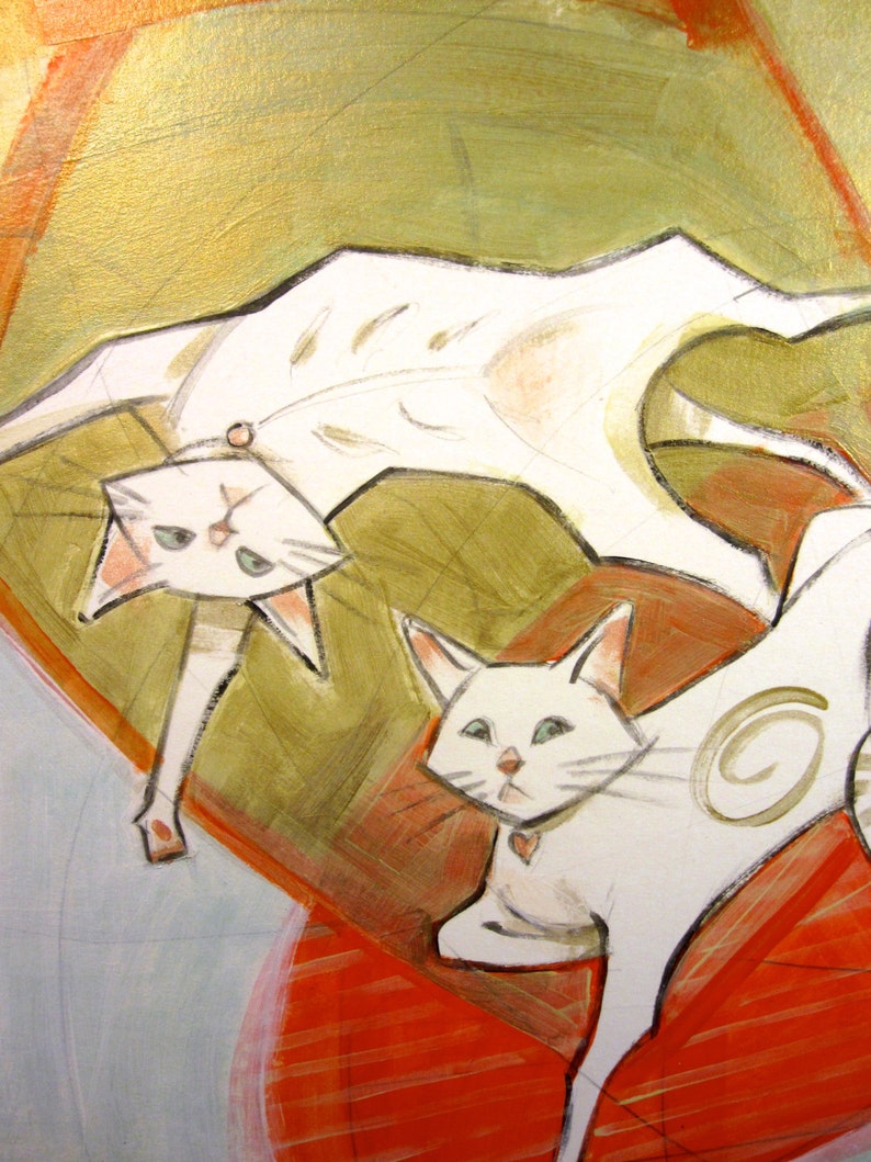 2 Bad Cats - Wall Art Cat Painting - Original Acrylic Painting. - Etsy
