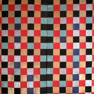 Checkerboard - Original Wall Art Hanging - Reversible Painted Vintage ...