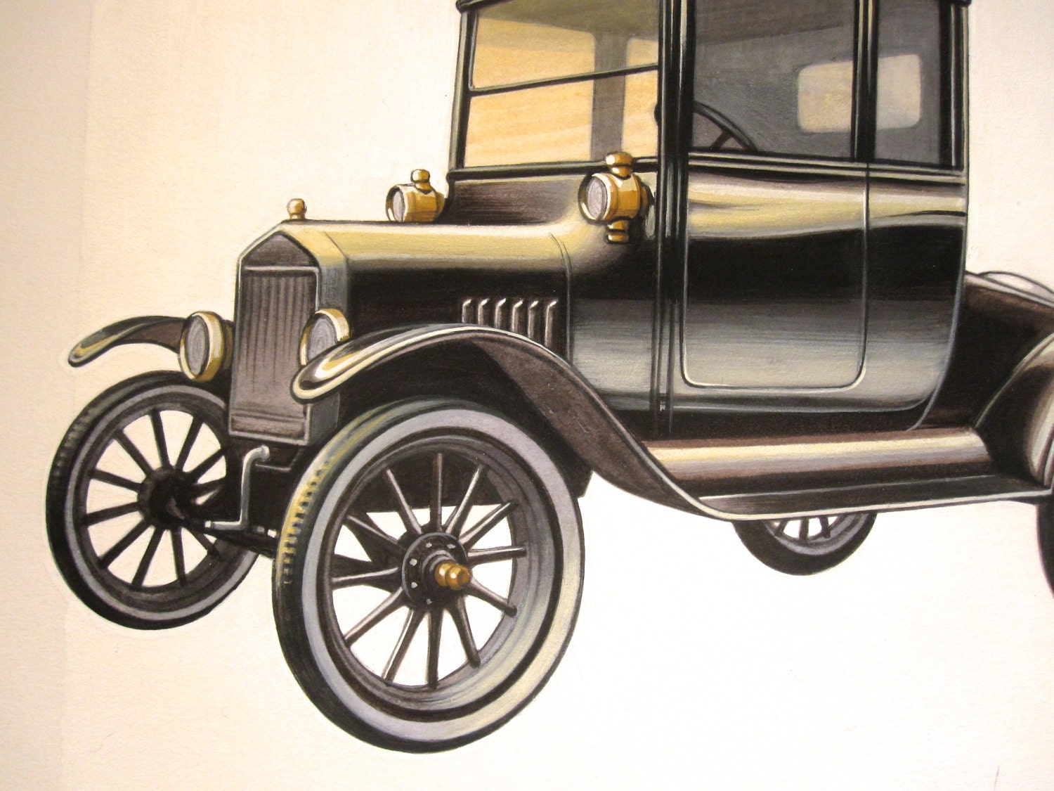 Original Published Artwork of Ford Model T Coupe - CBS News Pres ...