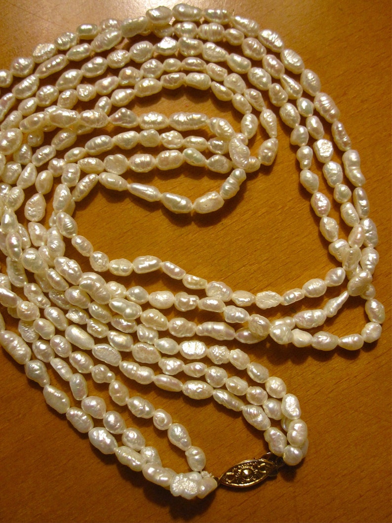Vintage Lucoral 3 Strand Cultured Freshwater Pearl Necklace Etsy
