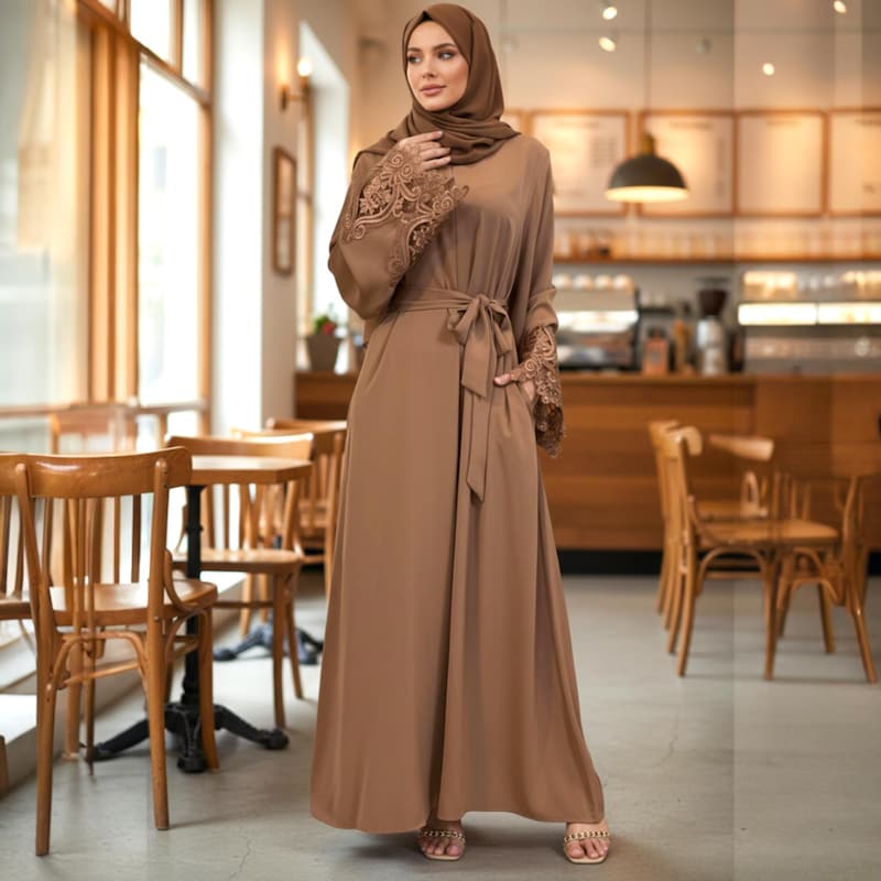 Lace Sleeves Abaya - Etsy
