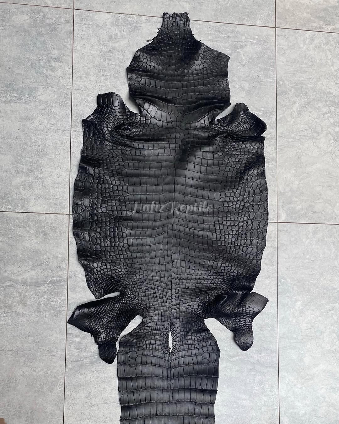 Full Alligator Leather Hide | Black Belly Skin | Whole Unbleached ...