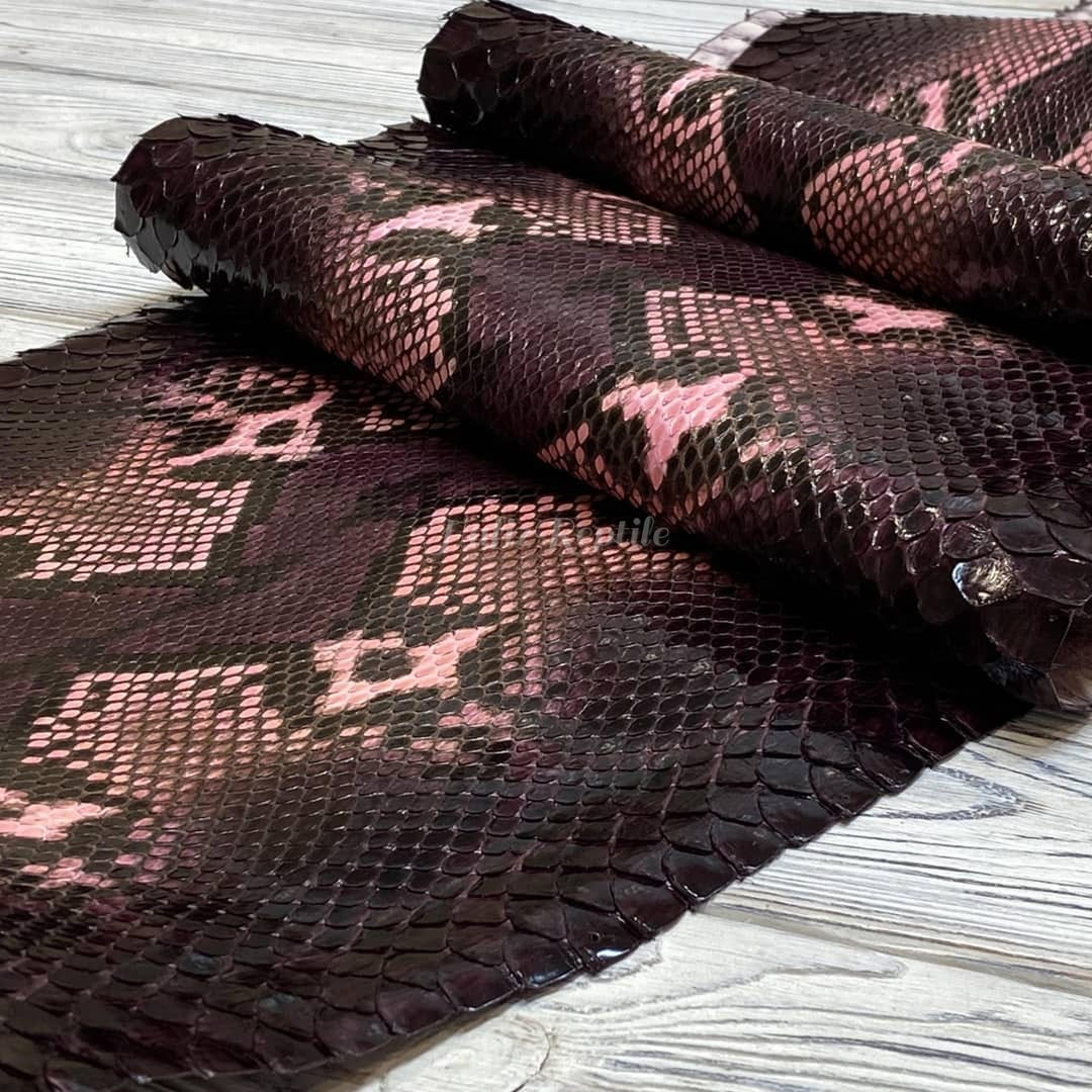 Genuine Python Leather Skin | Brown Reticulated Back Skin Unbleached ...