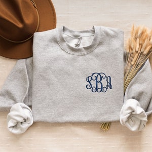 Custom Embroidered Large Monogram Sweatshirt Personalized Crewneck ...