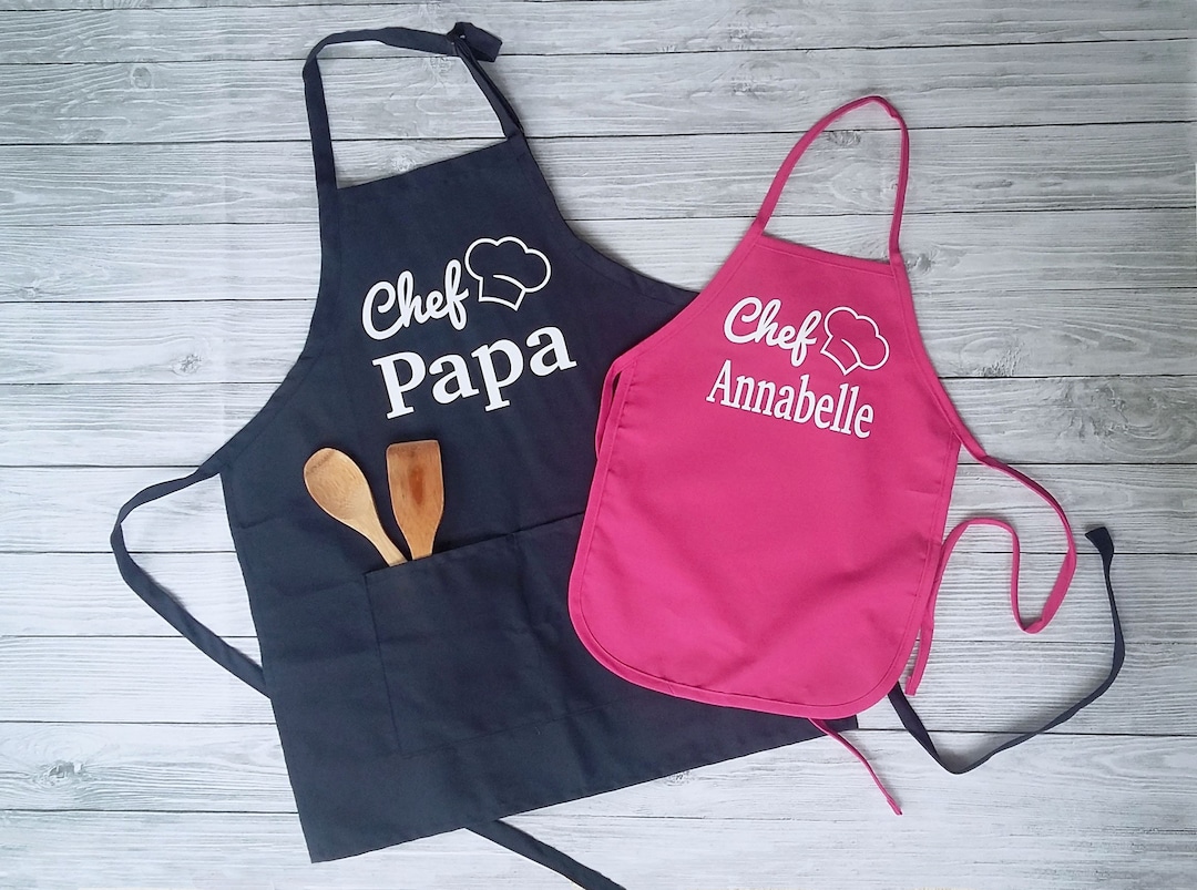 Father Daughter Matching Cooking Aprons Adult and Kid Chef Apron Set ...