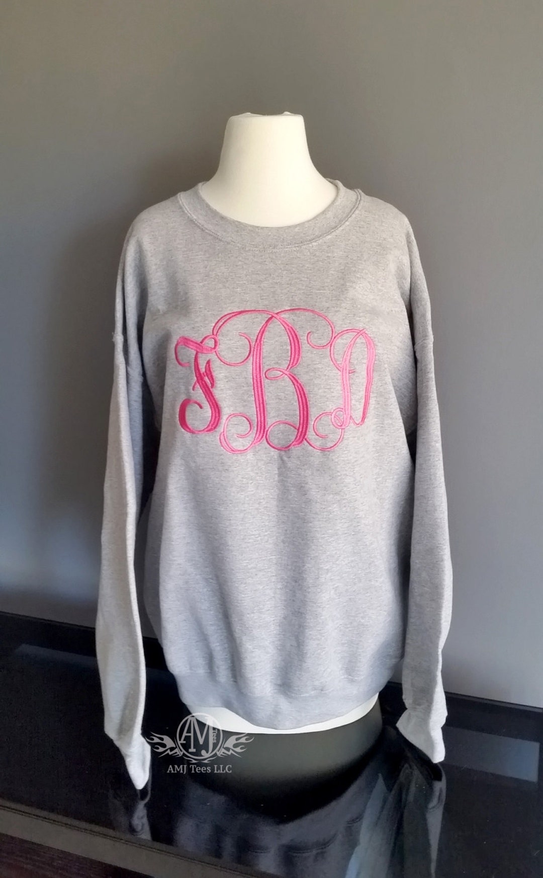 Monogram Sweatshirt for Women, Embroidered Crewneck Sweatshirt ...