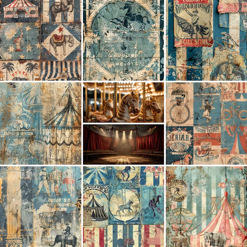 Junk Journal Printable Pages Vintage Circus Ephemera - Digital Download ...