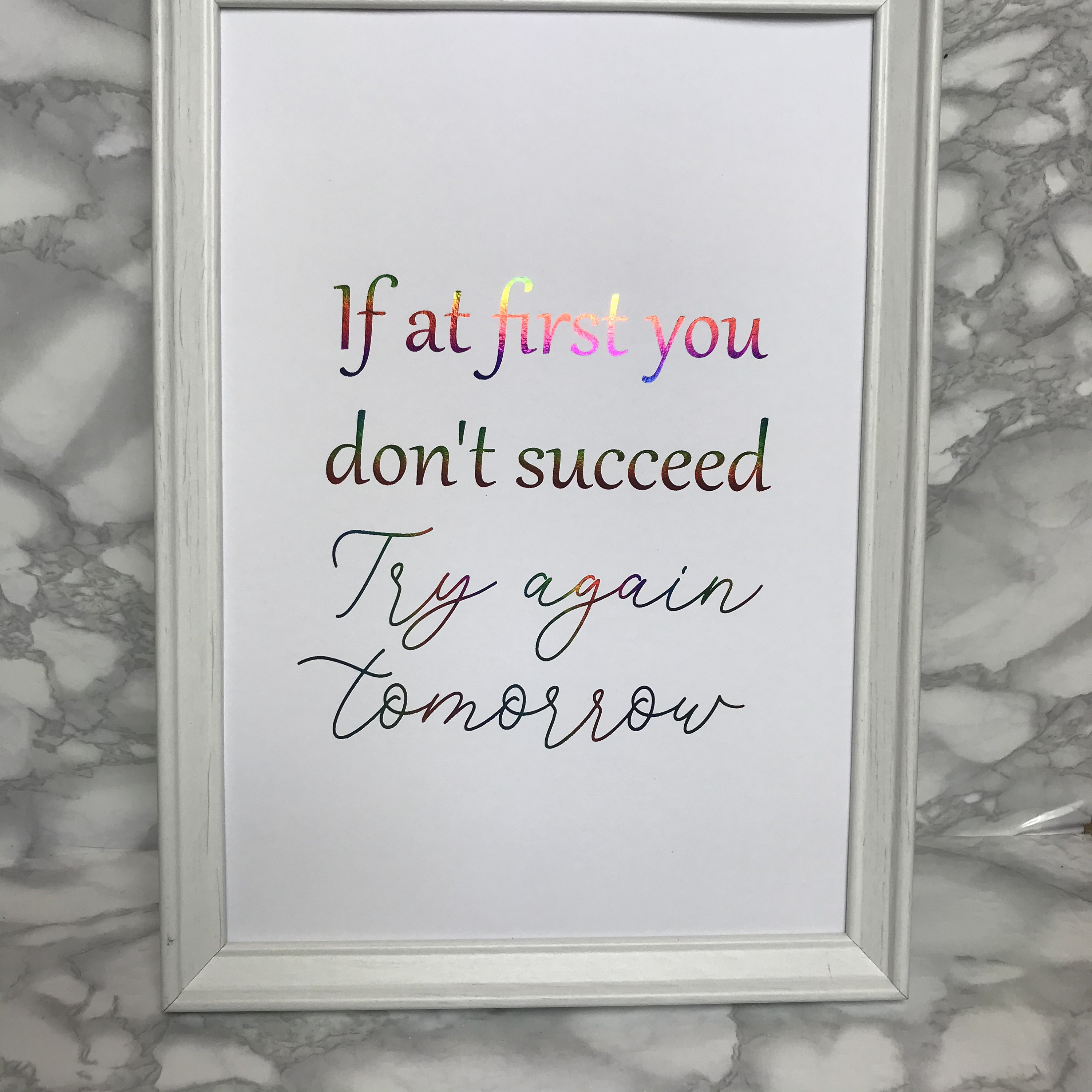 Motivational Foil Print If at First You Dont Succeed Try - Etsy