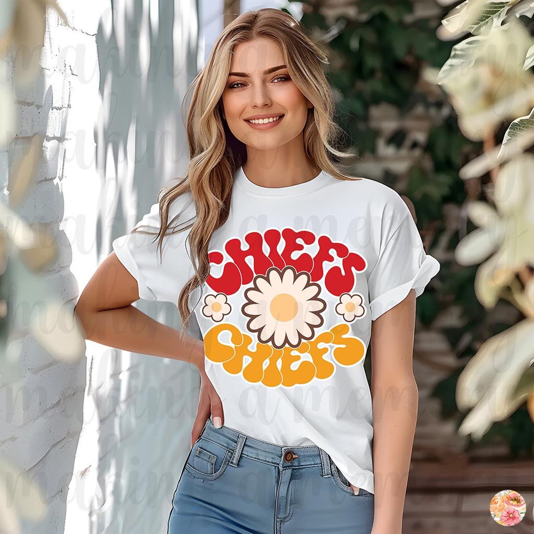 Groovy Chiefs Flowers Shirt, Retro Chiefs Shirt, Kansas City Girl Shirt ...