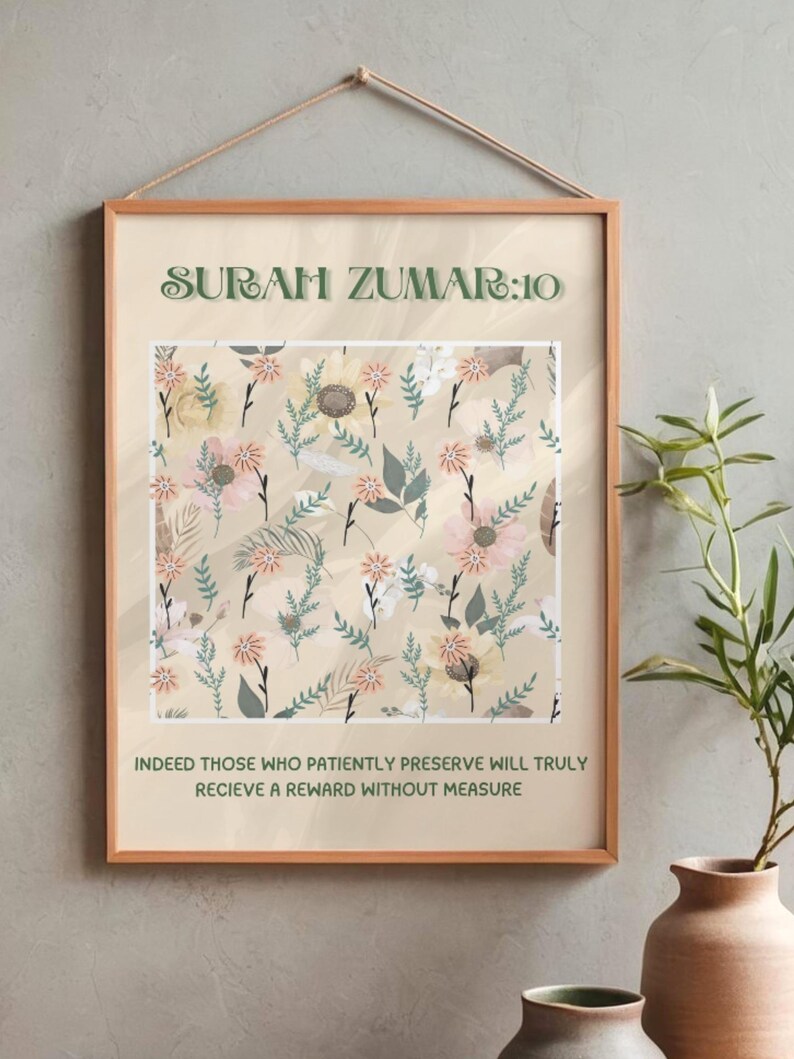Islamic Floral Wall Art, Surah Zumar Verse Print (digital Download) - Etsy