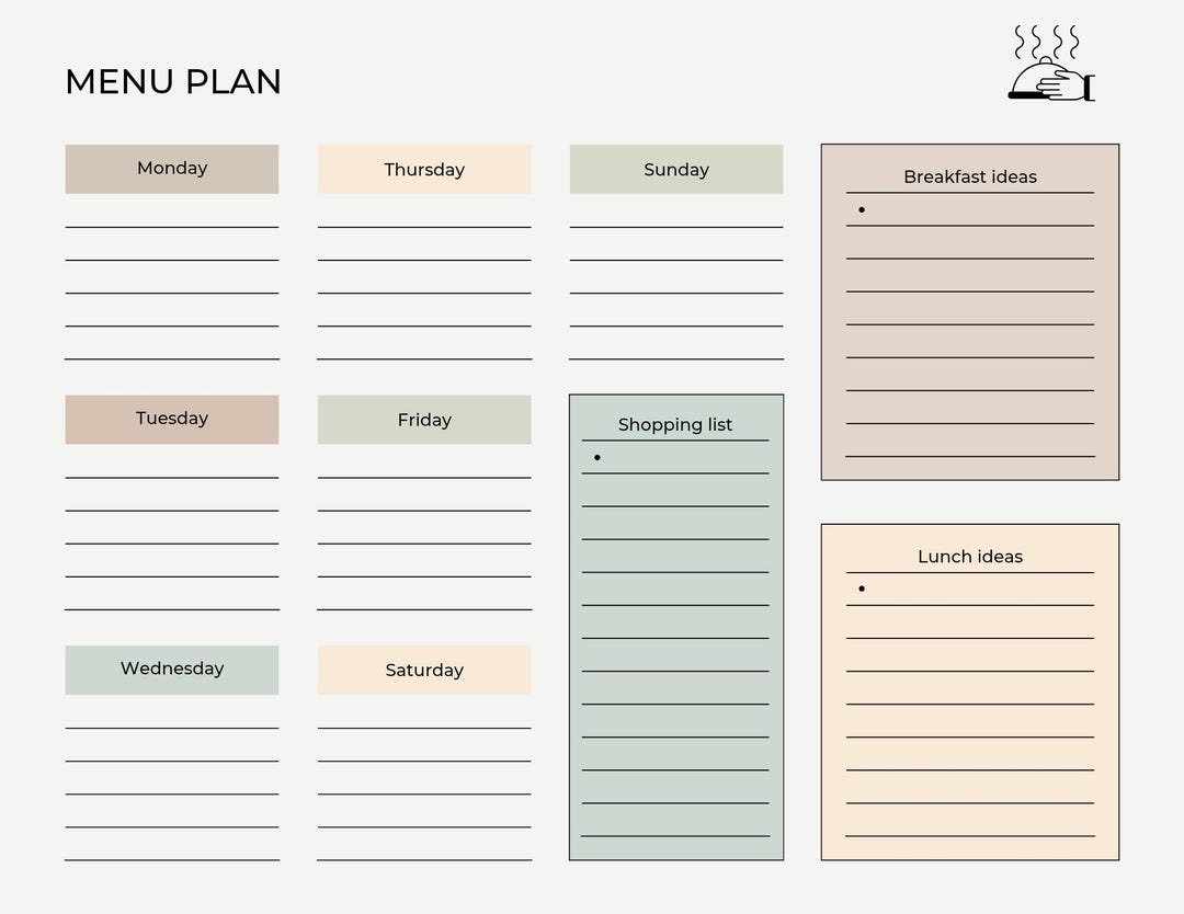 Simple Meal Planner - Etsy