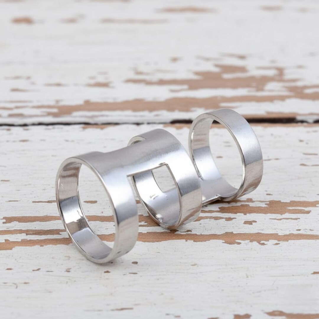 Long Splint Ring, 925 Silver Ring for PIP or DIP Joint, Silver Swan ...