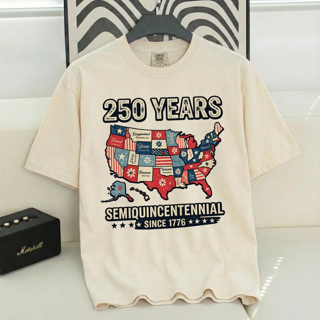 250 Years USA Semi-quincentennial Map Graphic – Patriotic 1776–2026 ...