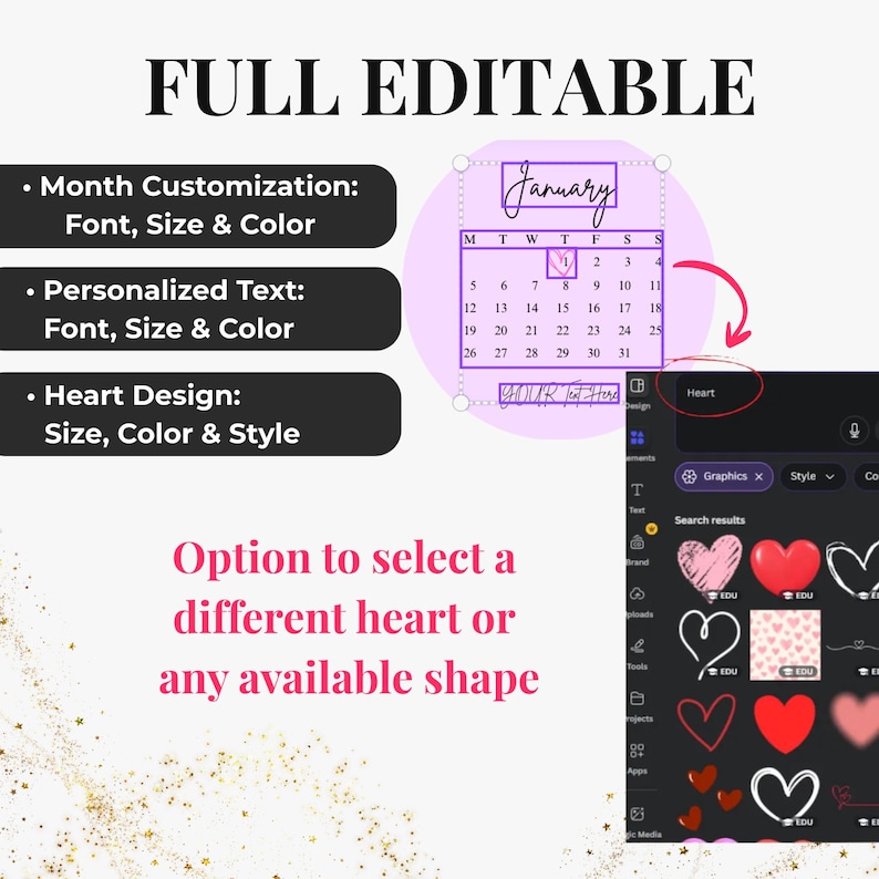 2026 Calendar Cake Topper Template Canva Editable Burn Away Cake Design ...