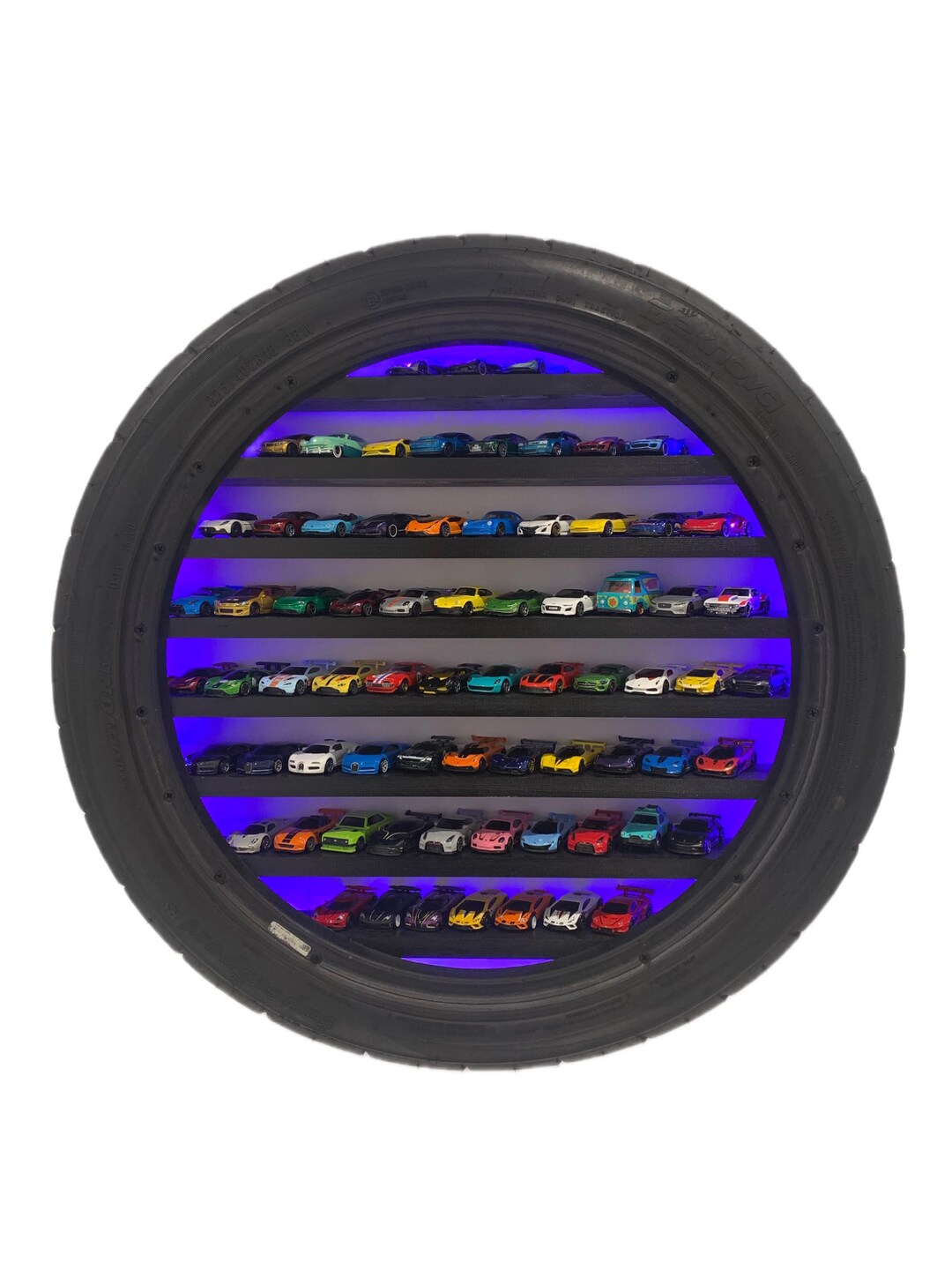 Authentic Car Tyre Wide Shelf Hotwheels Display, Upto 80 Car Storage ...