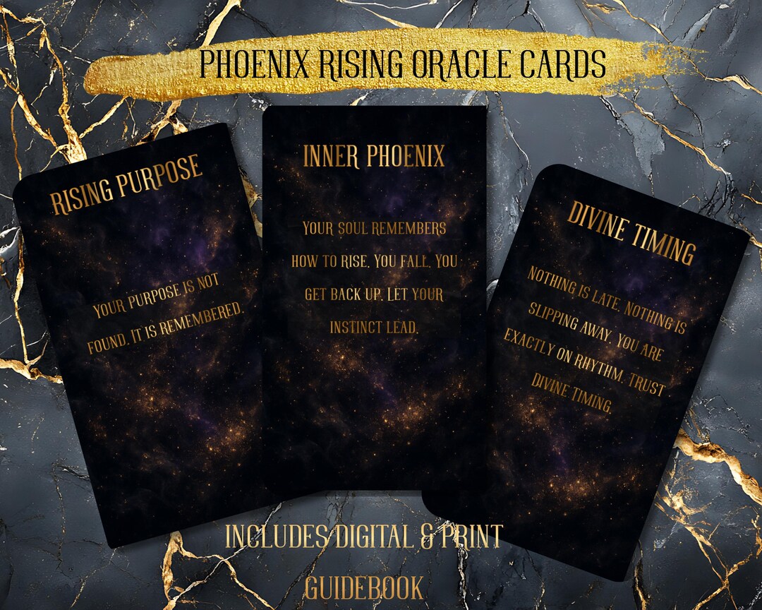 Phoenix Rising Oracle Deck | 50 Printable Cards for Shadow Work ...