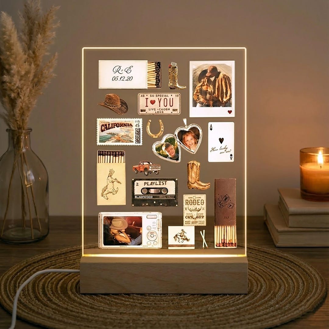 Custom Photo LED Light, Photo Collage Lamp, Personalized Matchbox Light ...