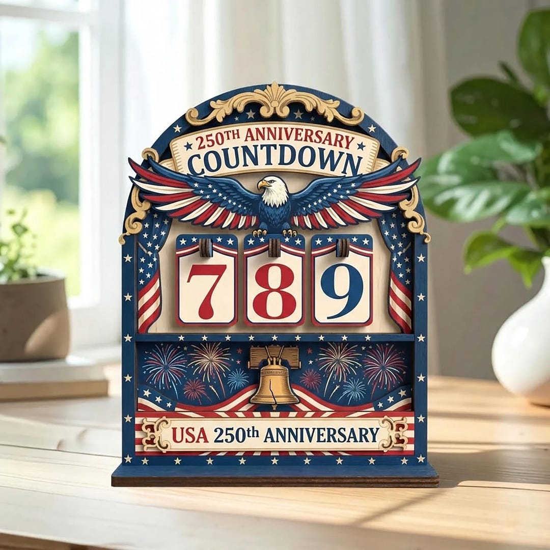 250th Anniversary Countdown Tracker Sign, Semiquincentennial Countdown ...