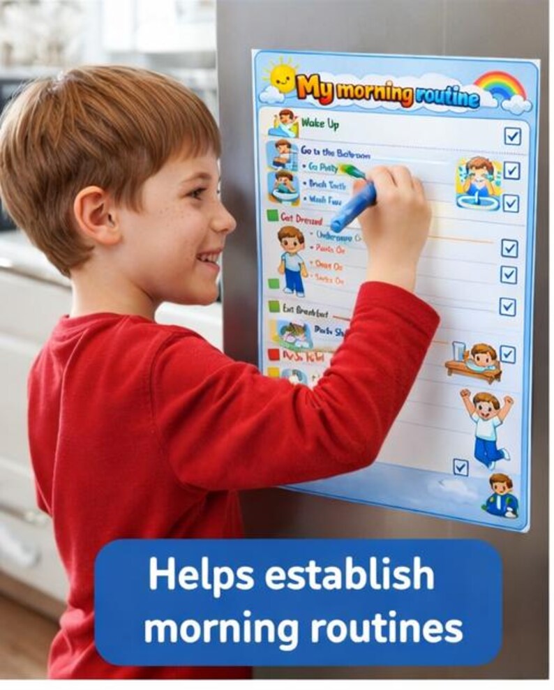 ADHD Morning Routine Chart for Kids | Visual Checklist (digital ...