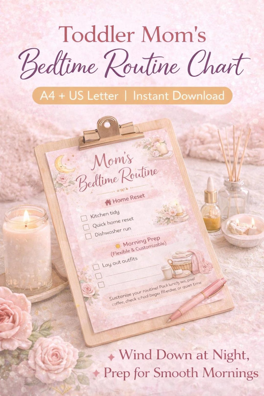 Mom Night Routine Printable | Bedtime Routine Checklist for Adults ...