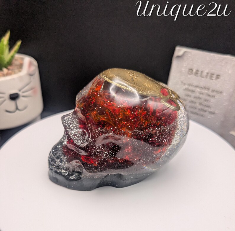 Magical Steampunk Skull, Hidden Inner Skull, One-of-a-kind Resin Art ...