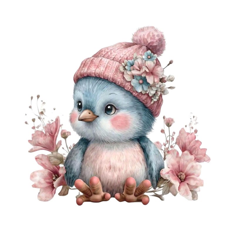 38 JPG Watercolor Chick Easter Clipart, Floral Spring Bird Bundle - Etsy