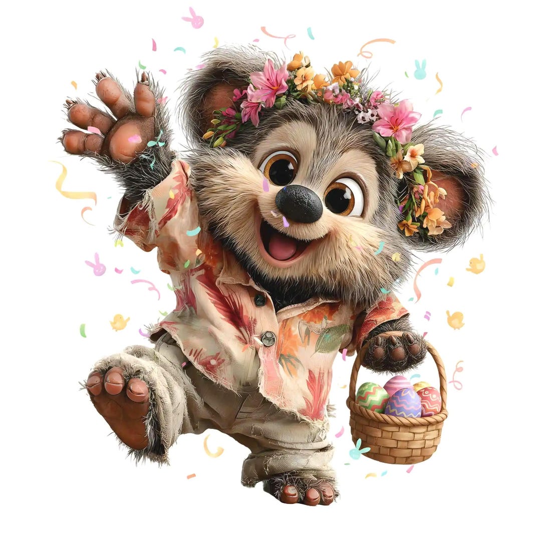 37 JPG Whimsical Easter Bear Clipart Bundle, Spring Teddy, Nursery Art ...