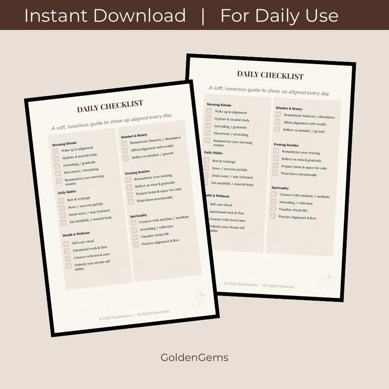 Daily Checklist for Soft Discipline & Intentional Living | Romanticize ...