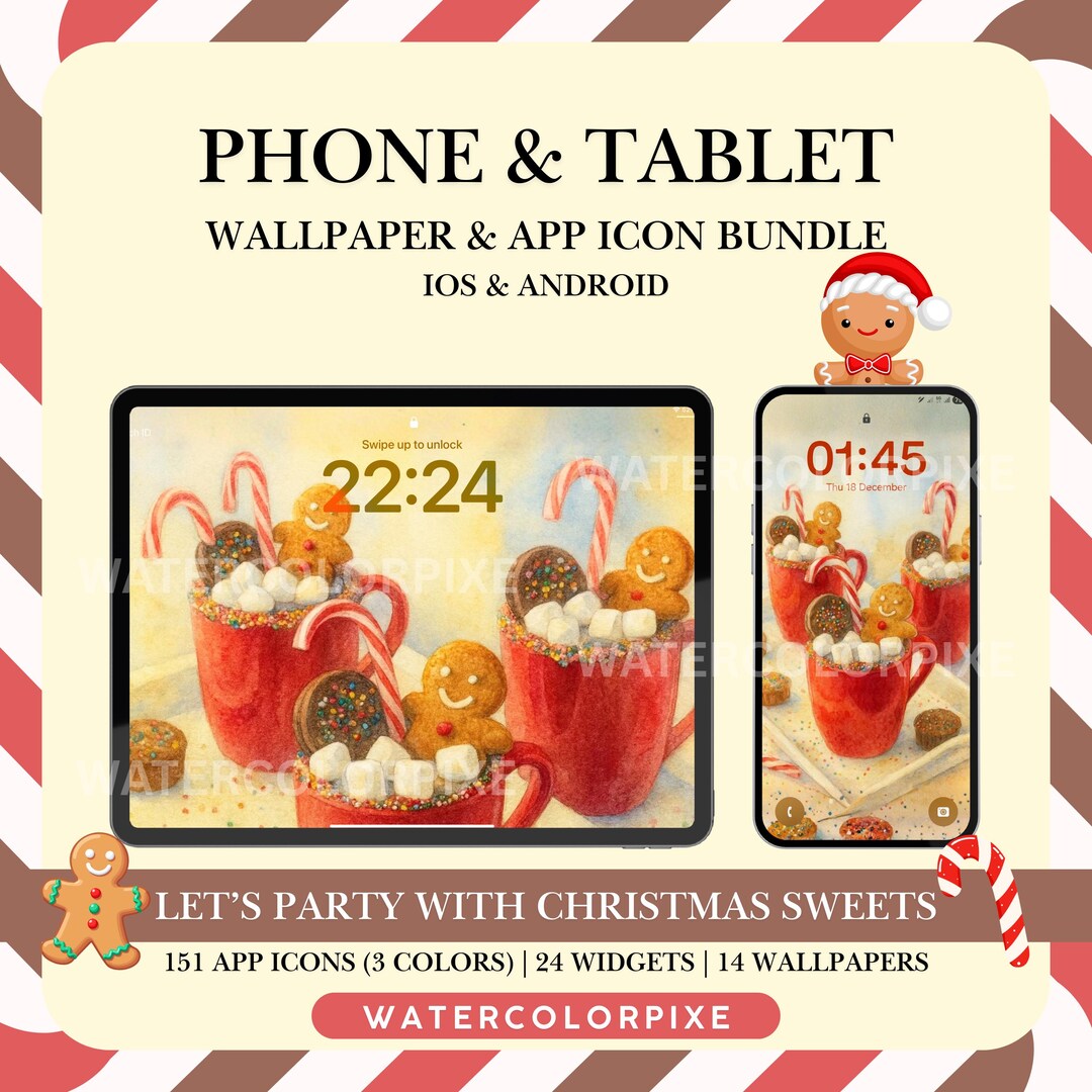 3# Watercolor Winter/christmas App Icons & Wallpaper Widgets | Sweet ...