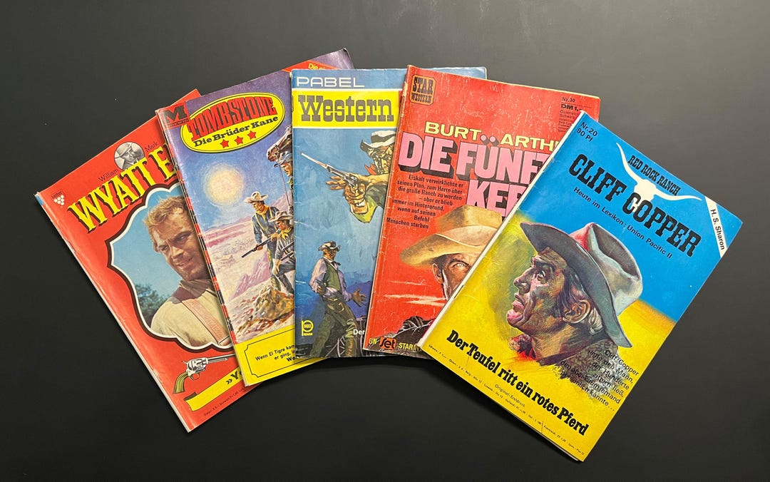 5 Original First Printings of German Western Pulp Novels – Rare ...