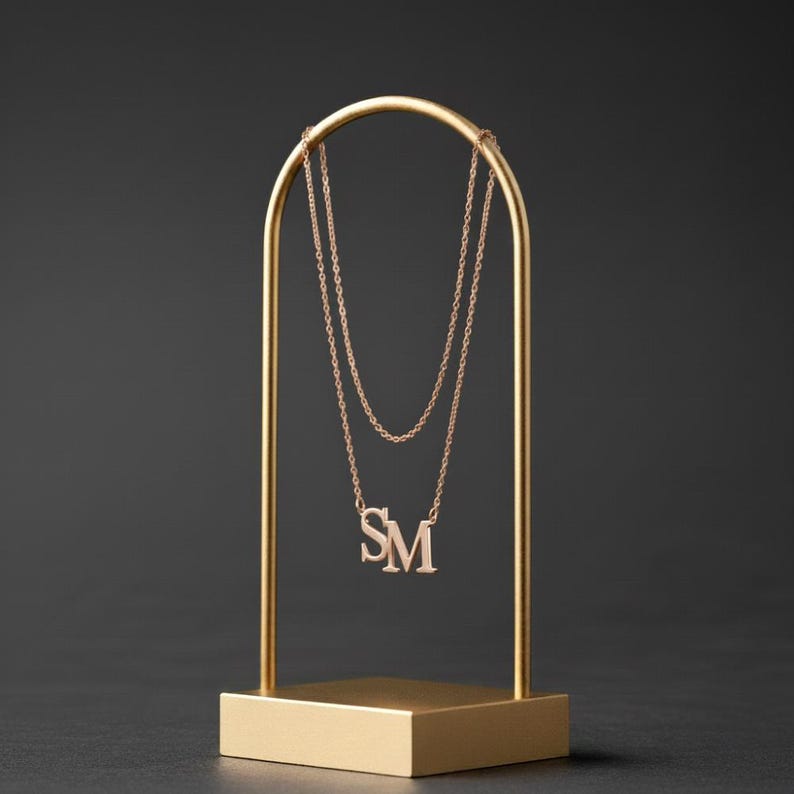 Custom Two-letter Sterling Silver Initial Necklace • Personalized ...