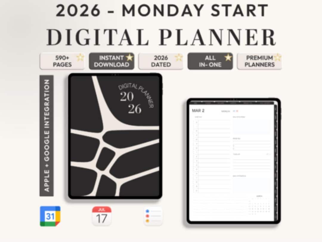 2026 Digital Planner for iPad – Smart Planner With Google & Apple ...