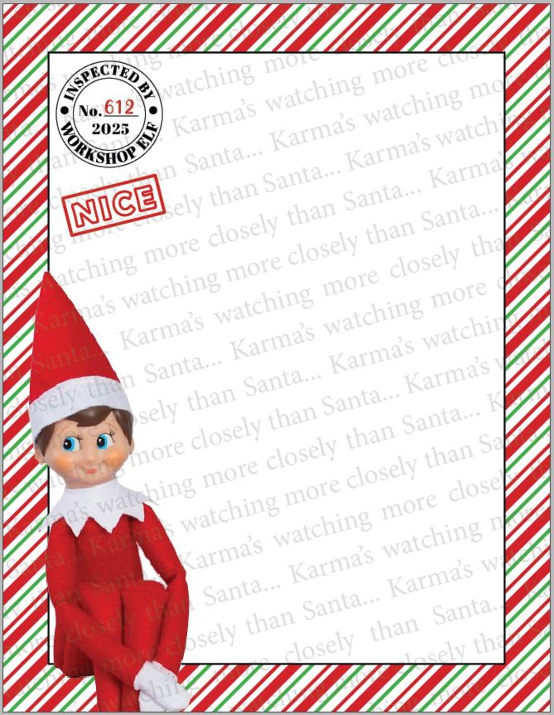 Elf Holiday Letterhead - Digital Download .pdf File - Etsy UK