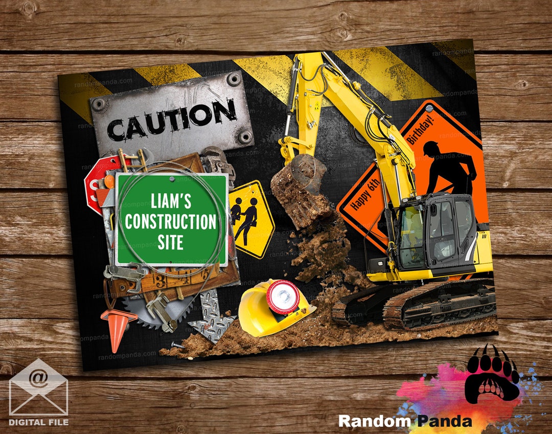 DIGITAL FILE, Construction Bday Party Poster, Construction Site ...