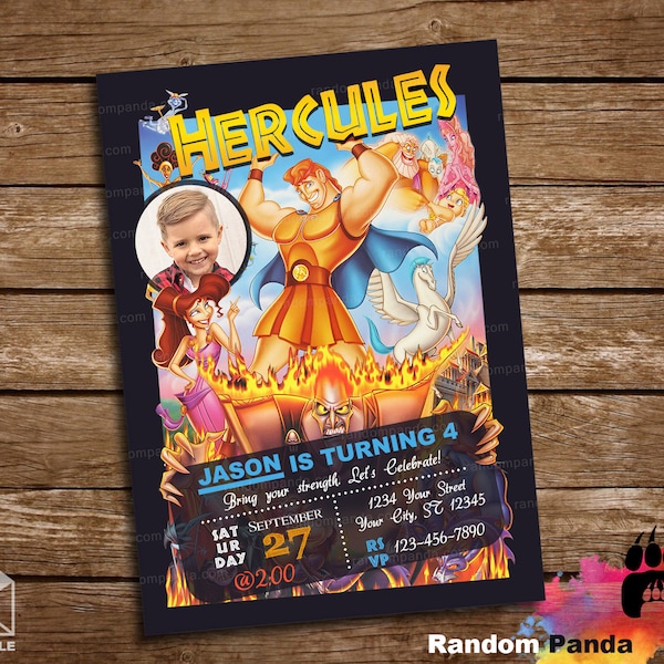 Hercules Birthday Invitation - Etsy