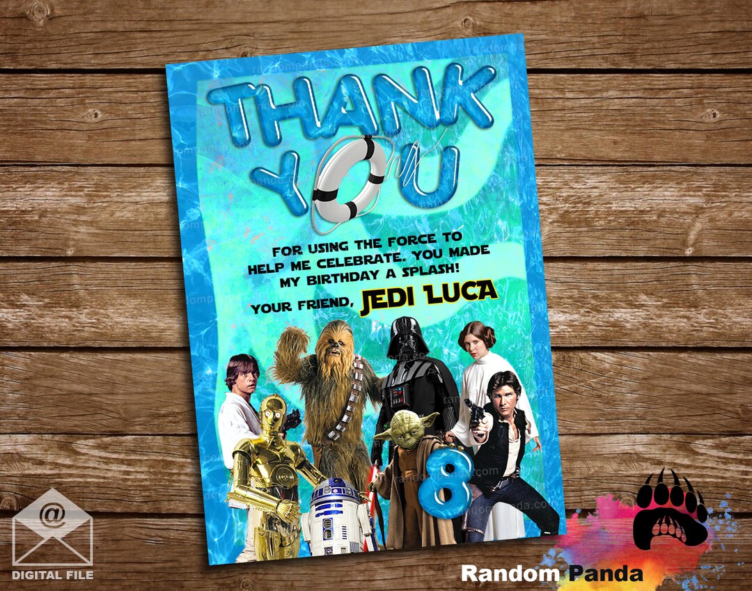 Digital Delivery, Star Wars Pool Party Invitation, Darth Vader Beach ...
