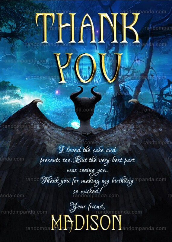 Digital Delivery, Maleficent Thank You Card, Queen Villain Birthday ...