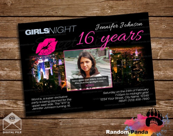 Digital Delivery, Ladies Night Out Invitation, Bar Dance Club Party ...