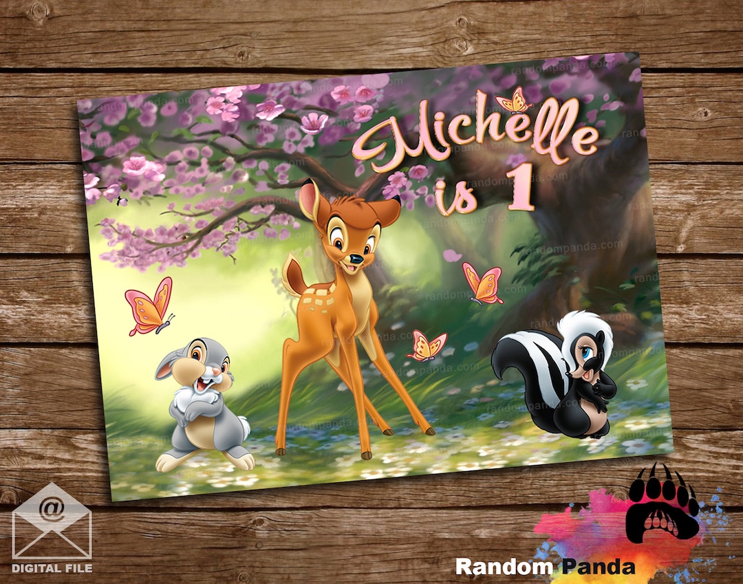 DIGITAL FILE, Pink Bambi Birthday Poster, Bambi Thumper Bday Party ...