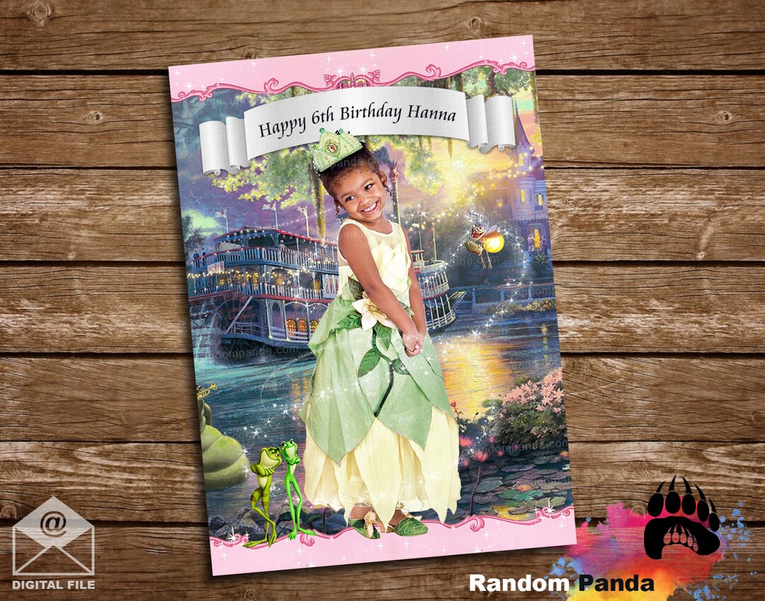 DIGITAL FILE, Personalize Princess Tiana Portrait Poster, Princess and ...